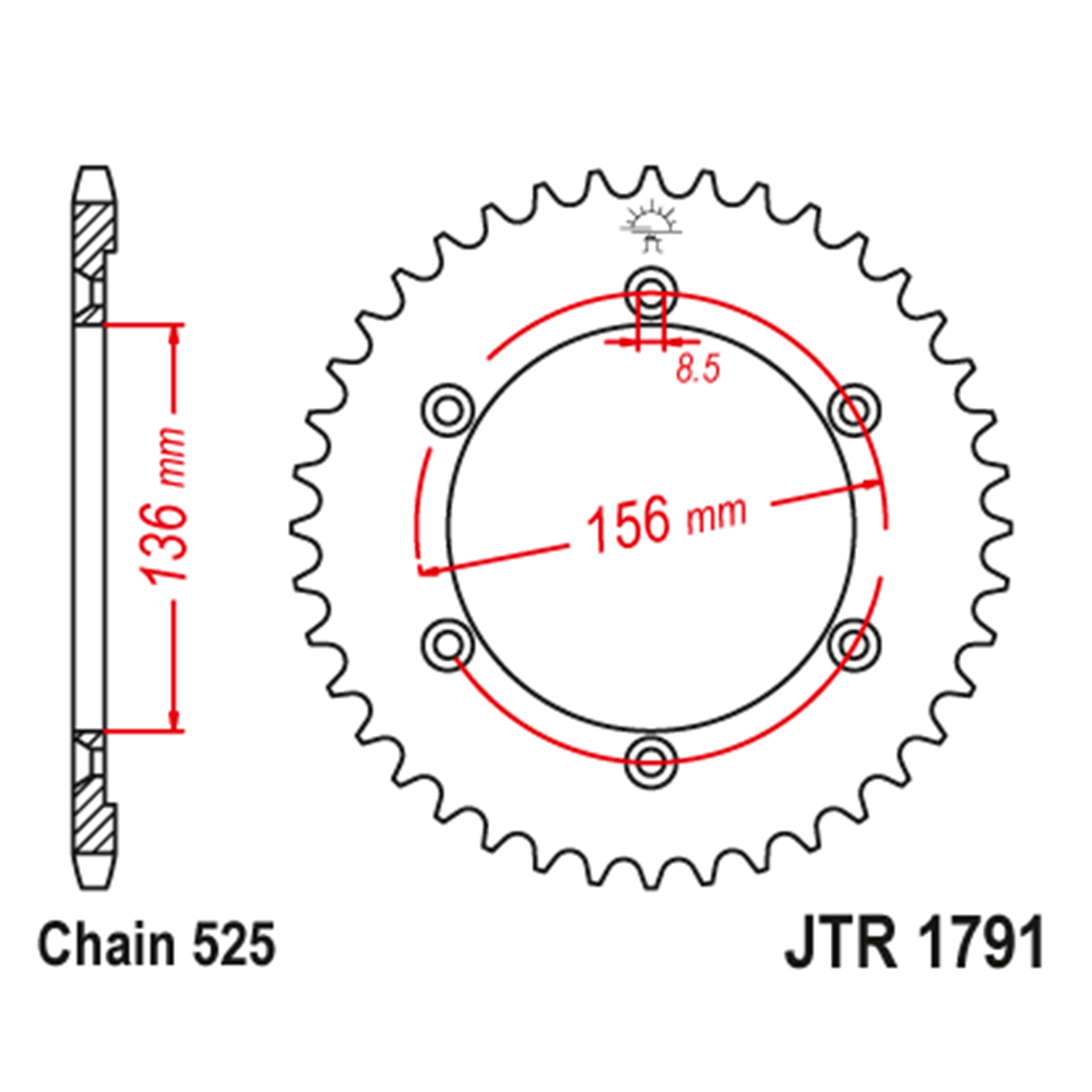 Lančanik zadnji JT JTR1791-43-50-29017 (525)43 zuba