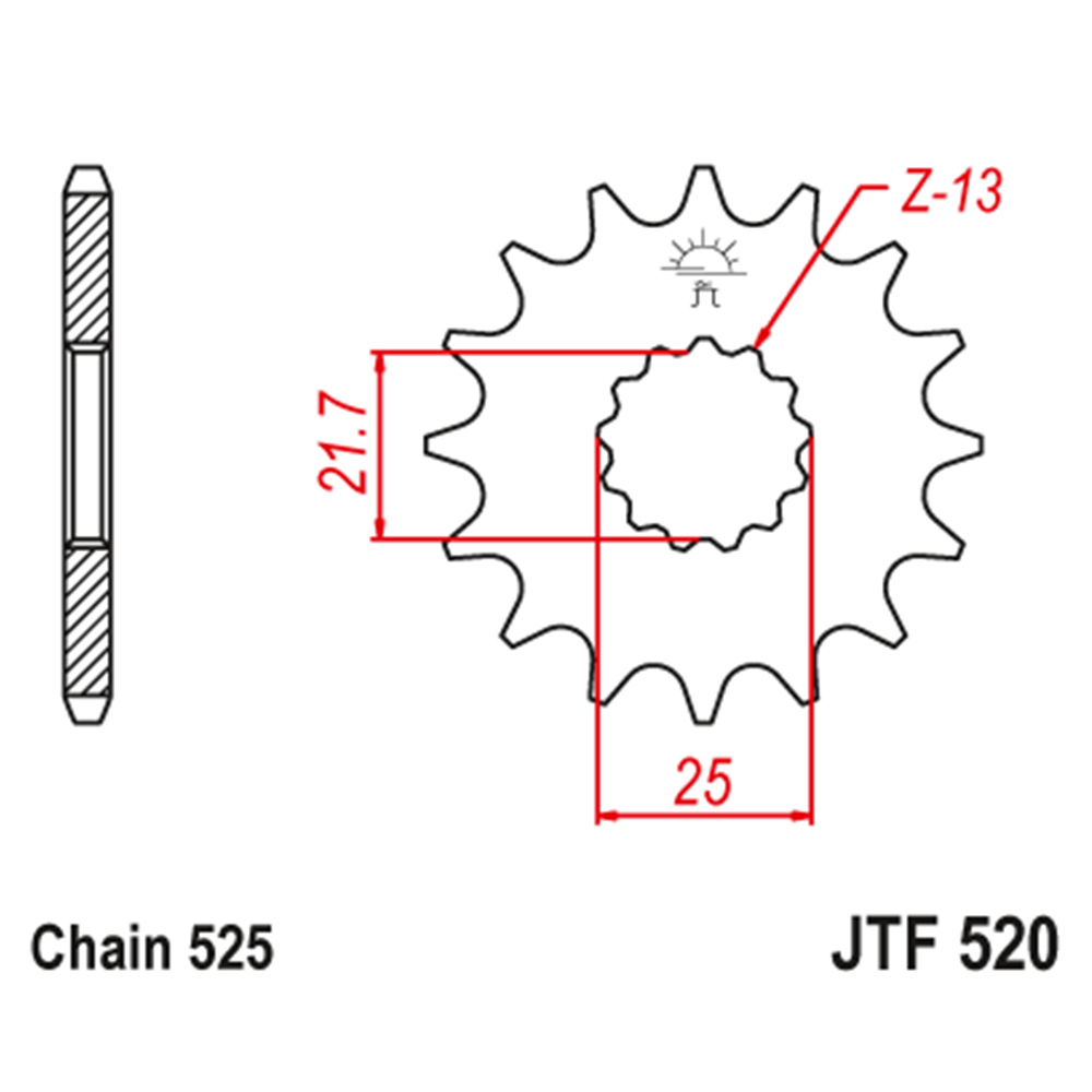 Lančanik prednji JT JTF520-16-50-29010 (525)16 zuba
