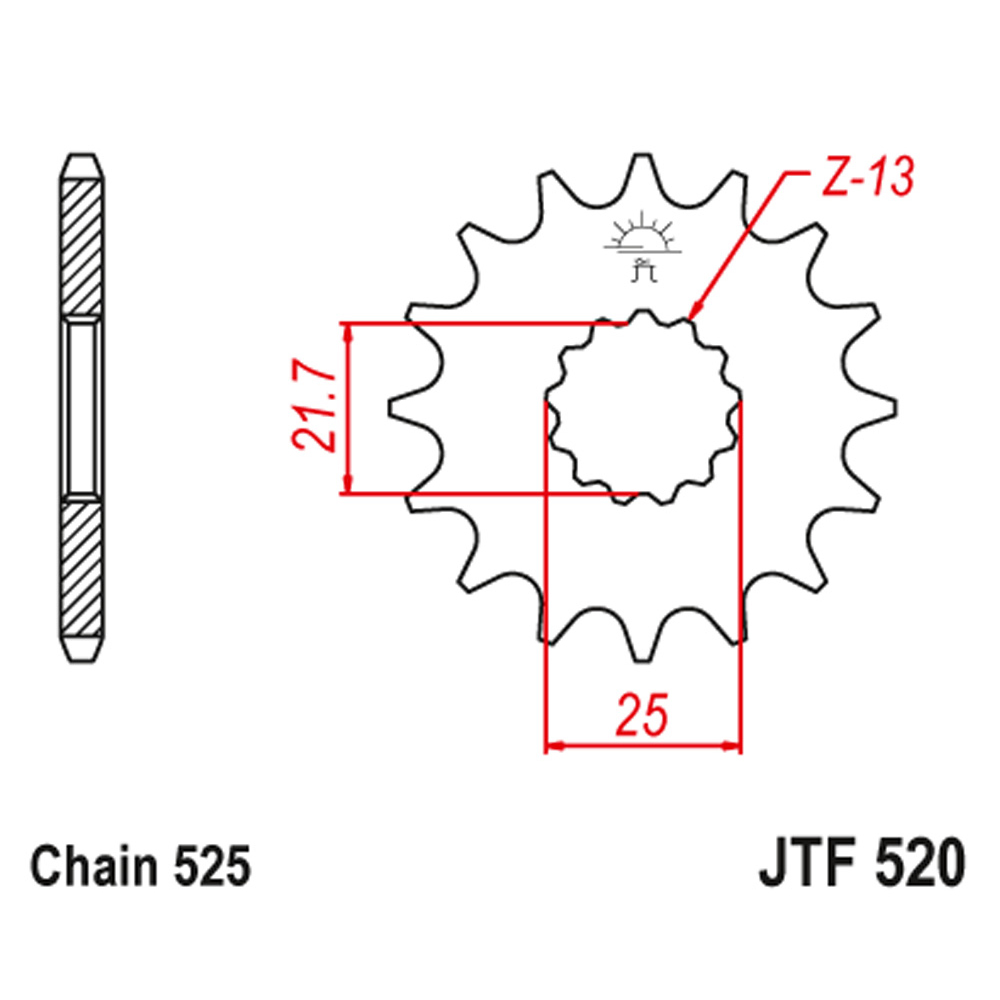Lančanik prednji JT JTF520-14-50-29010 (525)14 zuba