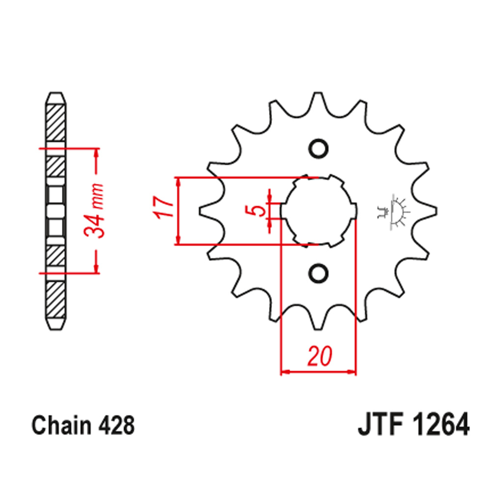 Lančanik prednji JT JTF1264-15-50-15027 (428)15 zuba