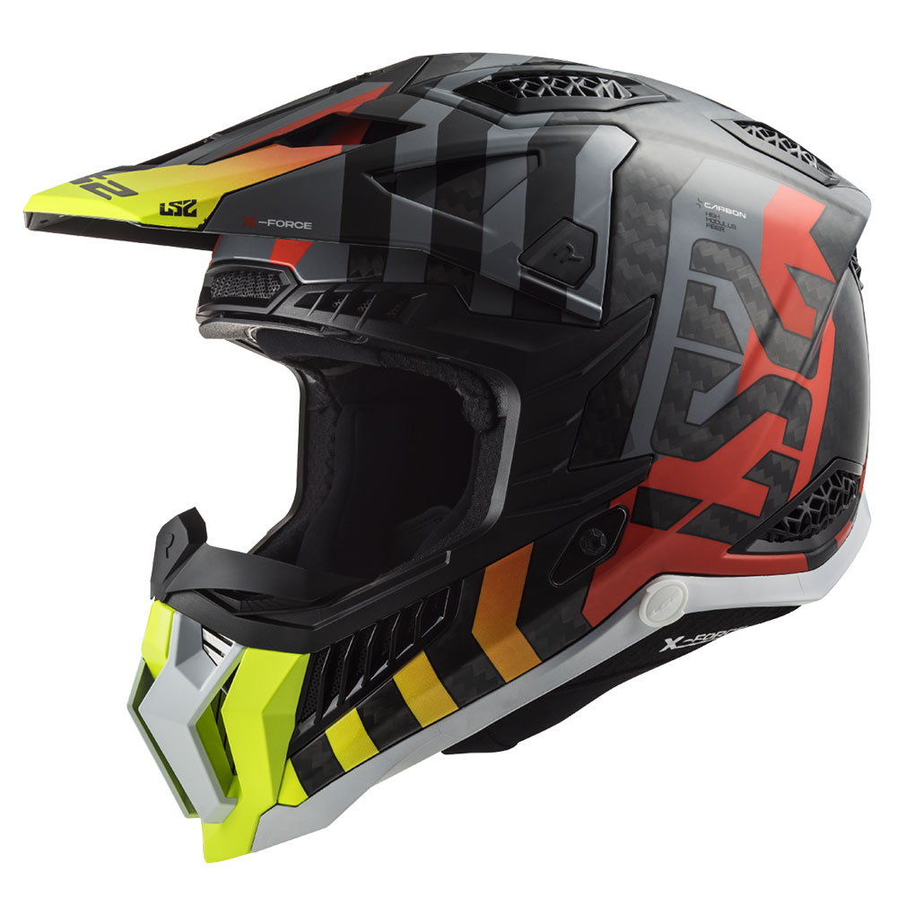 Kaciga LS2 Cross MX703 C X-FORCE CARBON BARRIER crveno žuta