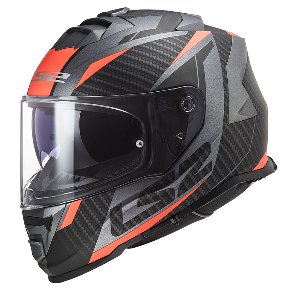 Kaciga LS2 Full Face FF800 STORM II RACER mat titanium narandžasta sa naočarima