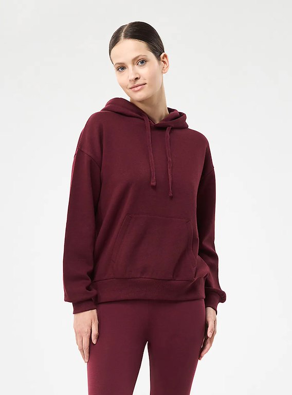 Single-colour hoodie Bordo