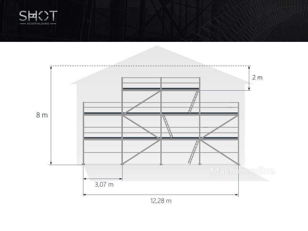 Novi Baumann Giebelgerüst aluminium scaffolding set 104m2 Baumann compatible skele