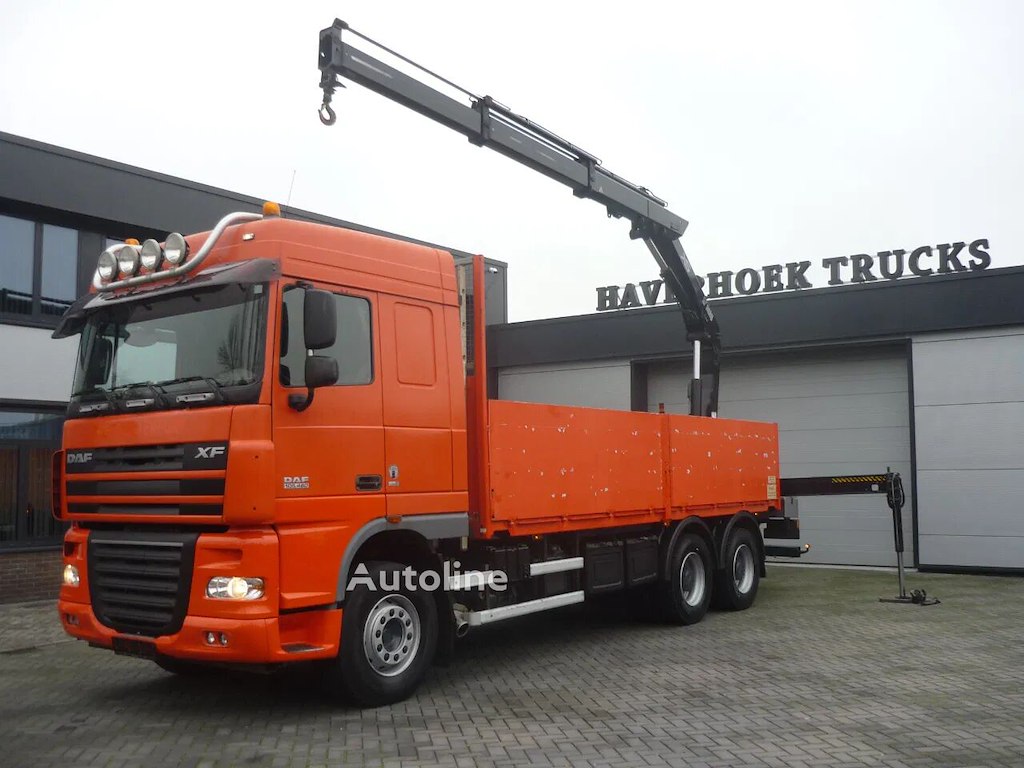 DAF XF 105.460 euro 5 6x4 Open Box Container transport and crane Hia kamion s ravnom platformom