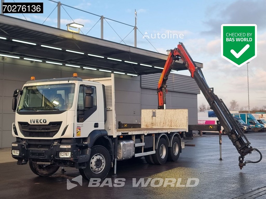 IVECO Trakker 360 6X4 Palfinger PK 18502 SH D Kran Crane Big axle Euro kamion s ravnom platformom