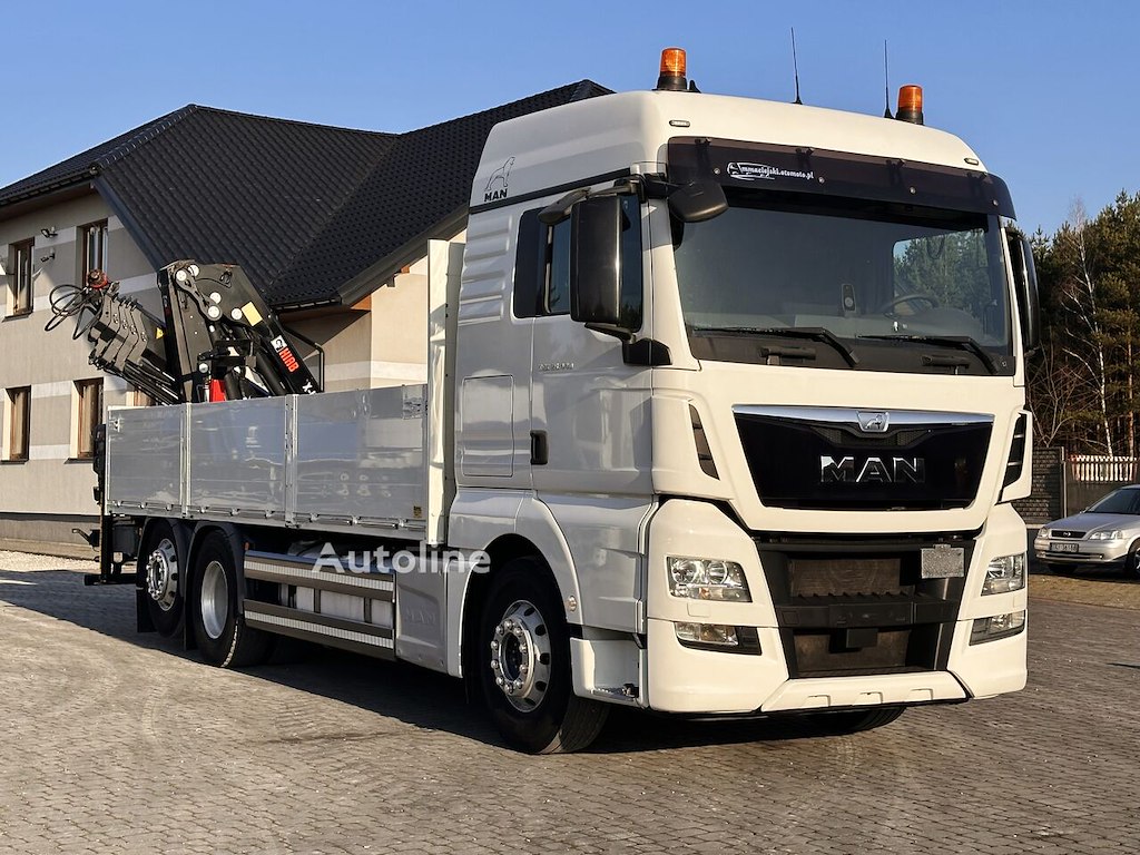 MAN TGX 26.440 6x2 HIAB 188 + radio / LIFT AXLE / 2016 kamion s ravnom platformom