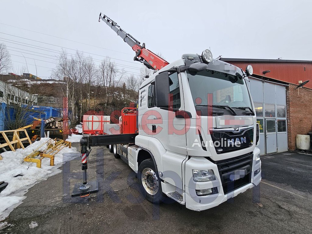 MAN TGS 35.500 8x4 FASSI 425RA.2.26 kamion s ravnom platformom