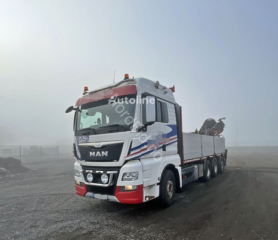 MAN TGX 35.560 *8x4 *crane HIAB 166 *PLATFORM 6.5m *EURO 6 *VIDEO kamion s ravnom platformom