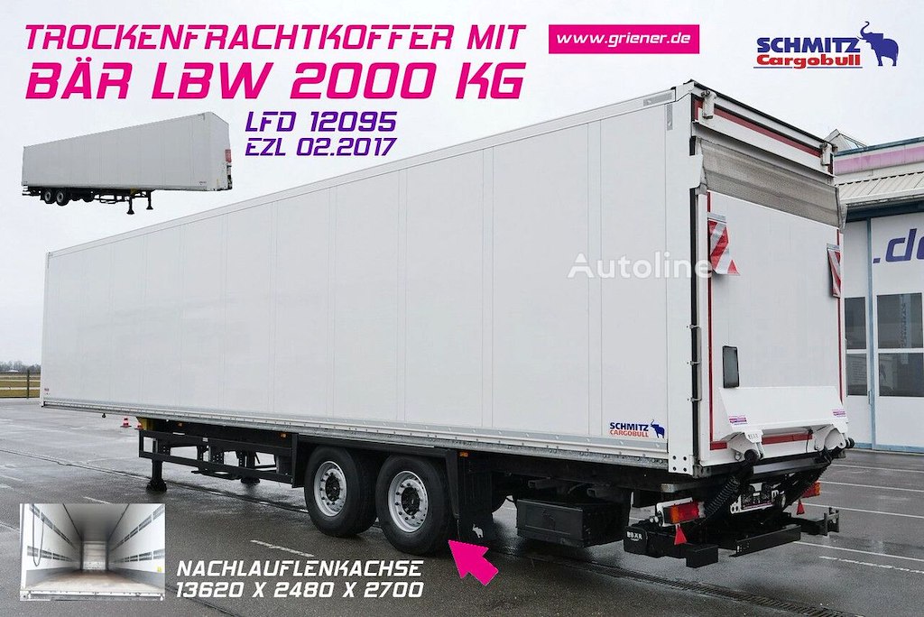 Schmitz Cargobull SKO 18/ FP 25 LBW BÄR 2000 kg / LENKACHSE TOP furgon poluprikolica