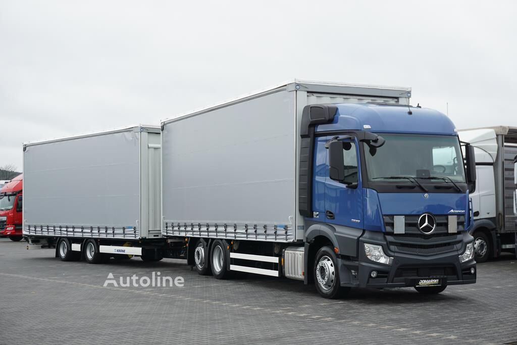 Mercedes-Benz ACTROS / 2536 / ACC / E 6 / MP 5 / ZESTAW PRZESTRZENNY 120 m3 kamion sa klizna zavesa cerada + prikolica sa kliznom ceradom