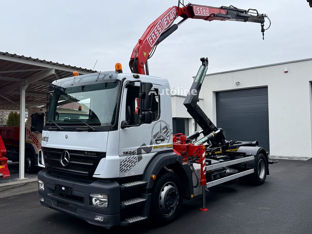 Mercedes-Benz AXOR 1824 HÁKOVÝ NOSIČ HYDRAULICKÁ RUKA CONTAINER HOOKLIFT CRANE kamion rol kiper