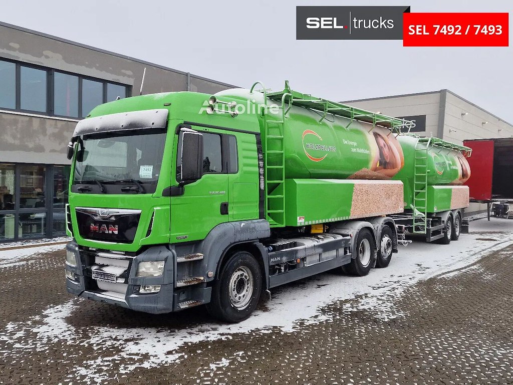 MAN TGS 26.480 6X2-2 LL ZF Intarder / Pellets / 26.000 l / Lenkachse autocisterna