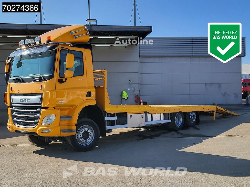 DAF CF 440 6X2 Machine transporter Hydraulic ramps Lift+lenkachse AC autotransporter