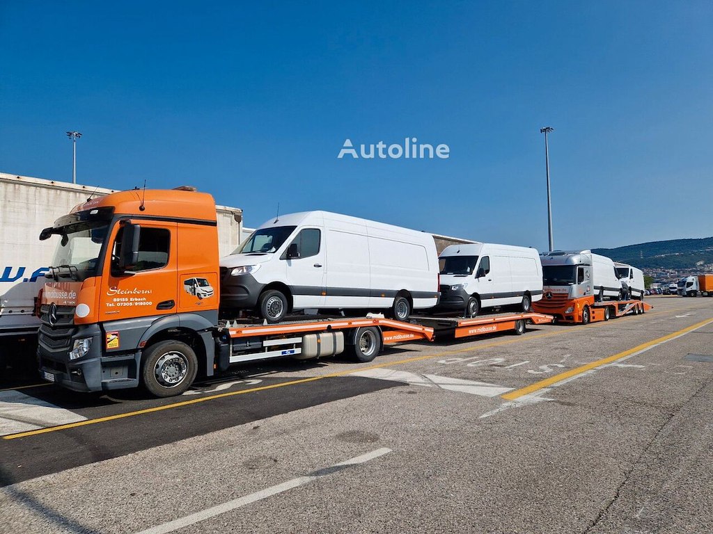 Mercedes-Benz Actros 1824 Flachzug mit Fahraufträge autotransporter