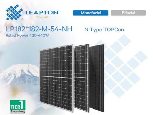 PV modul LEAPTON,445W,MF,N Tip,1100mm silver frame