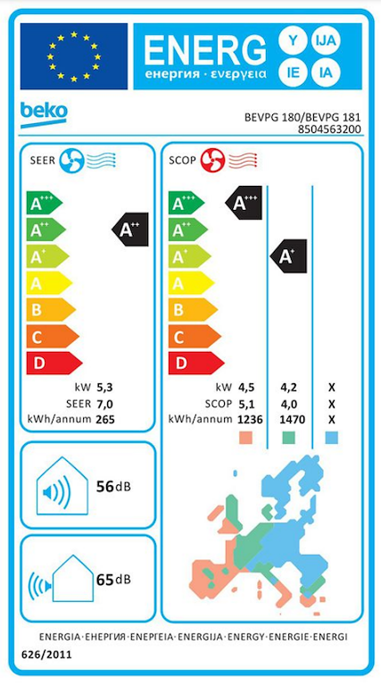 BEKO BEVPG 180/ BEVPG 181 Inverter klima uređaj