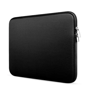 SOFT LAPTOP SLEEVE WITH ZIPPER CLOSURE - 15.6" - BLACK