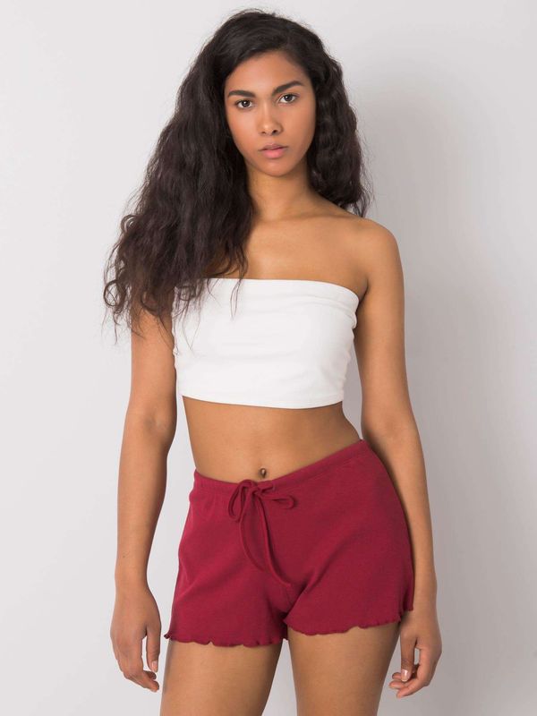 RUE PARIS BURGUNDY RIB SHORTS