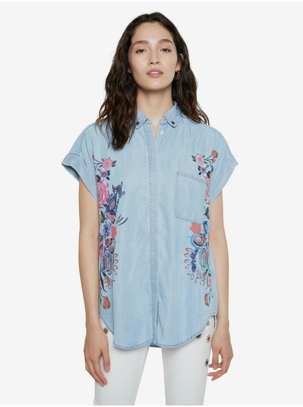 BLUE SHIRT DESIGUAL CAM SULLIVAN - WOMEN'S