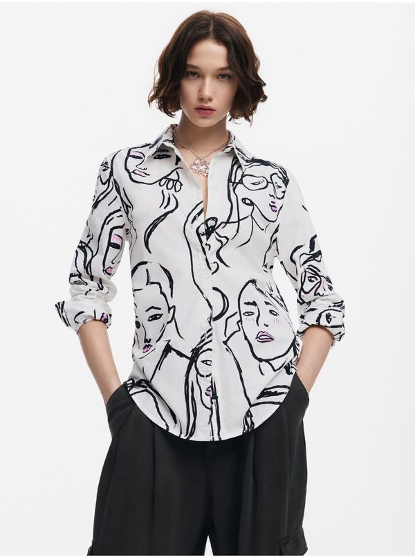 WOMEN'S PATTERNED SHIRT DESIGUAL FACES - WOMEN