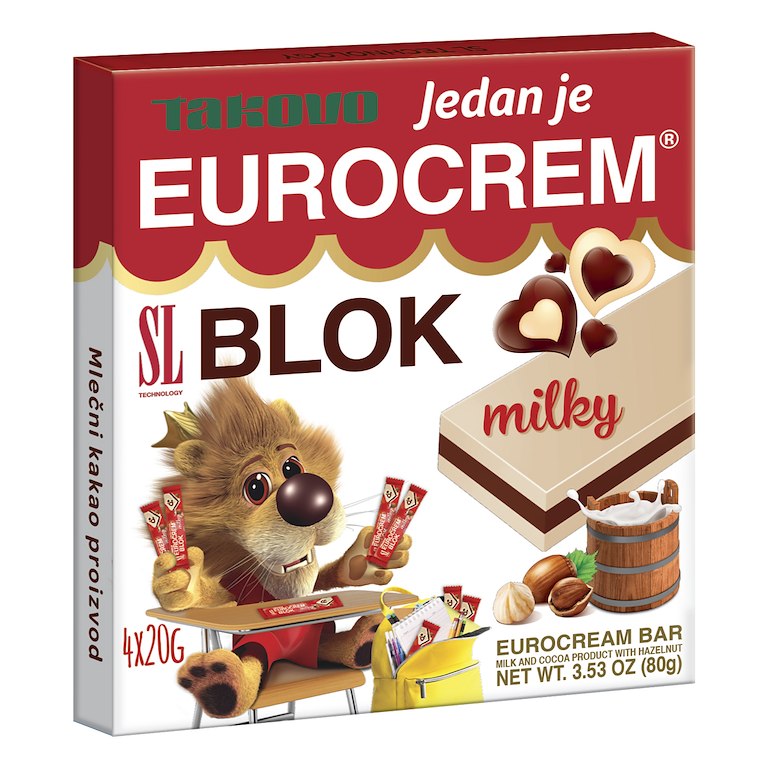 EUROCREM BLOK MILKY 80G