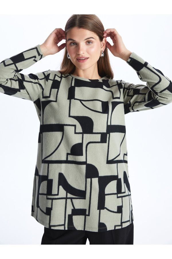 LC WAIKIKI CREW NECK PATTERNED LONG SLEEVE WOMEN'S TUNIC