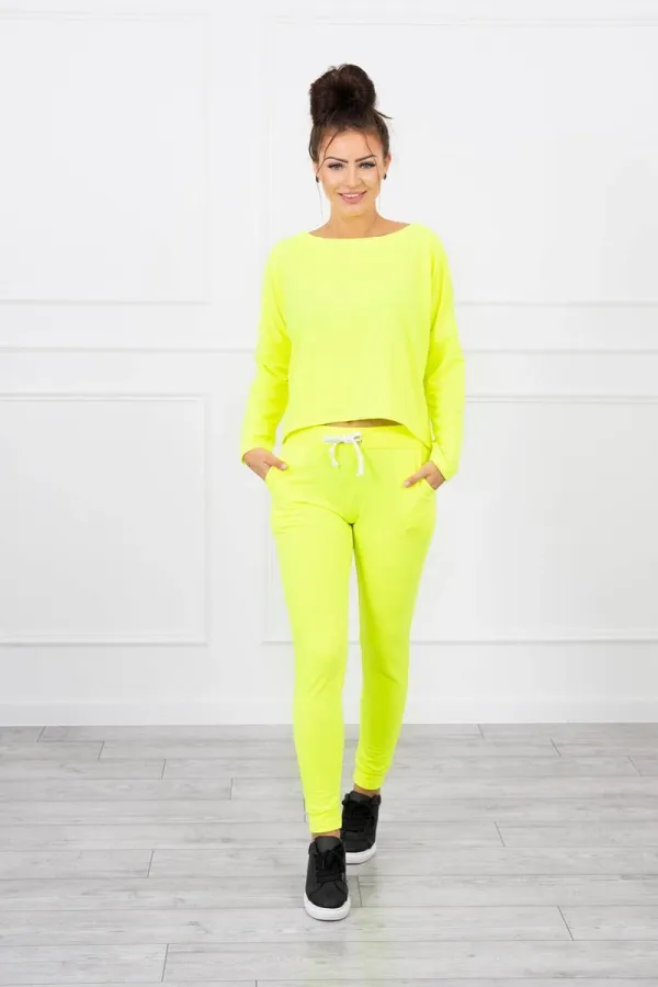 MARKA NIEZDEFINIOWANA SET WITH OVERSIZED BLOUSE YELLOW NEON