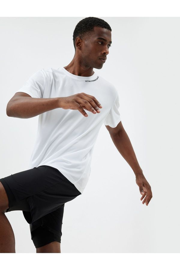 KOTON SPORTS T-SHIRT SLOGAN PRINTED SHORT SLEEVE CREW NECK