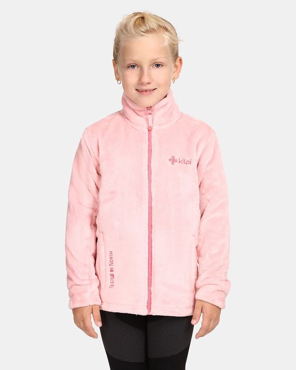 GIRLS' FLEECE SWEATSHIRT KILPI ERIN-J LIGHT PINK