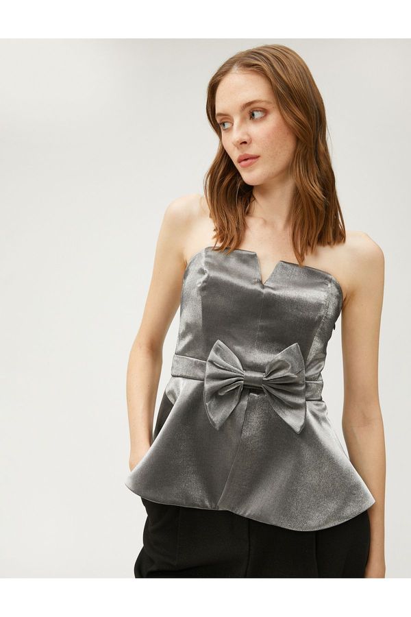 KOTON STRAPLESS BOW DETAILED BLOUSE