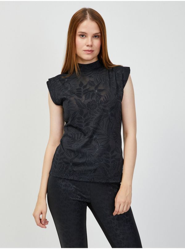 BLACK FLORAL BLOUSE GUESS JACOTTE - WOMEN'S