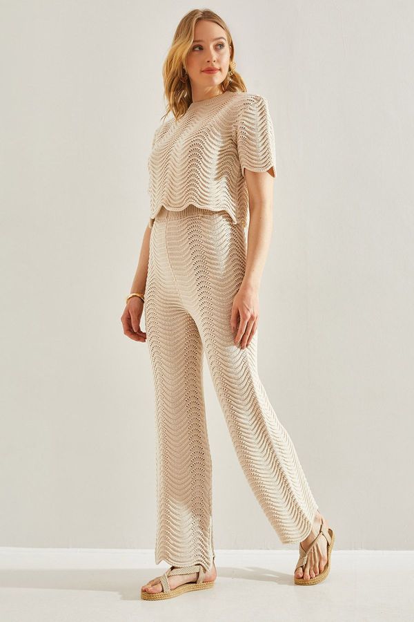 BIANCO LUCCI WOMEN'S BOTTOM TOP KNITWEAR SUIT