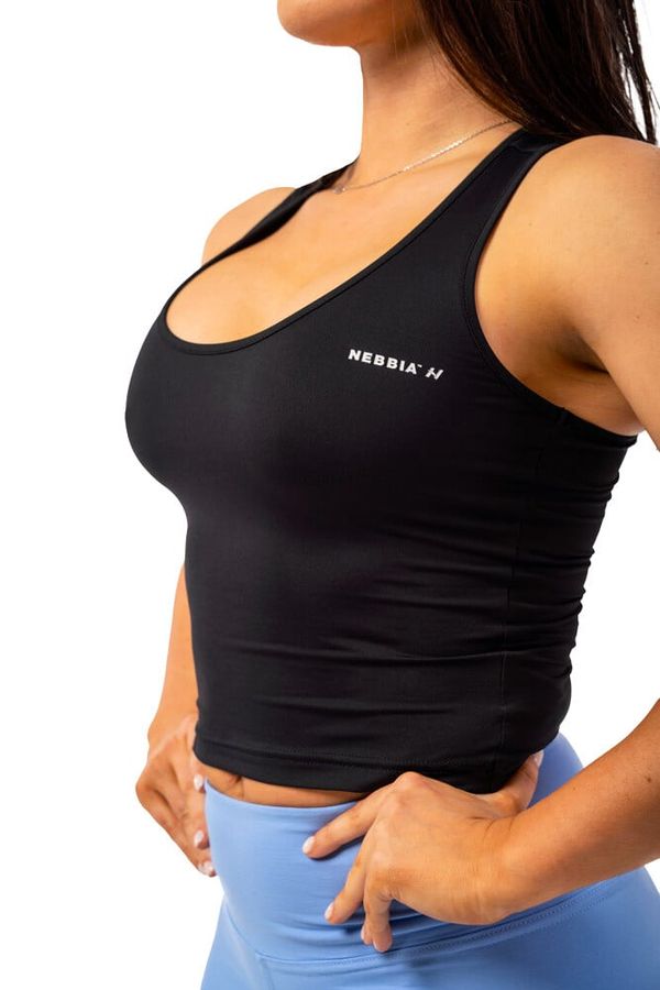 WOMEN'S TANK TOP NEBBIA SPORTY SLIM-FIT CROP TANK TOP 422 BLACK M