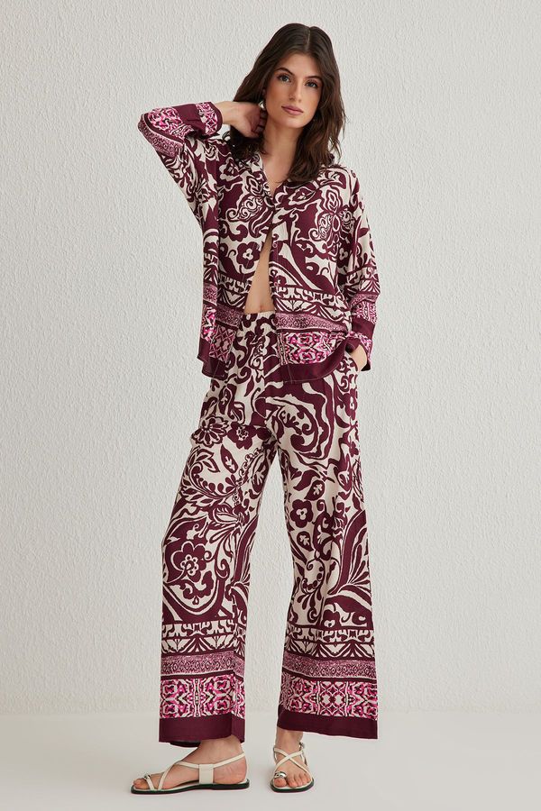 TRENDYOL PINK WOVEN BOTTOM-TOP SET