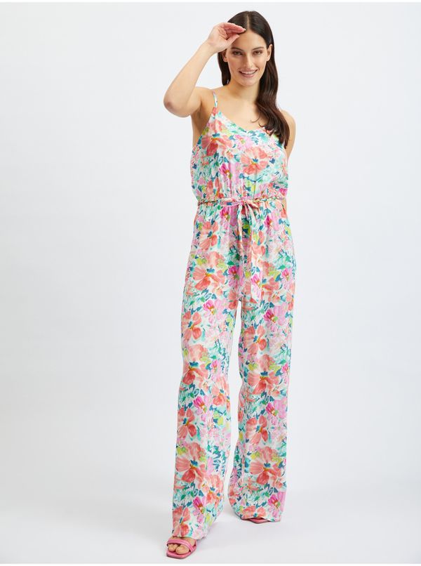 ORSAY PINK-CREAM WOMEN'S FLORAL OVERALL - WOMEN