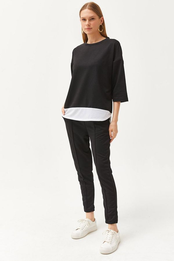 OLALOOK WOMEN'S BLACK TOP AND BOTTOM SET