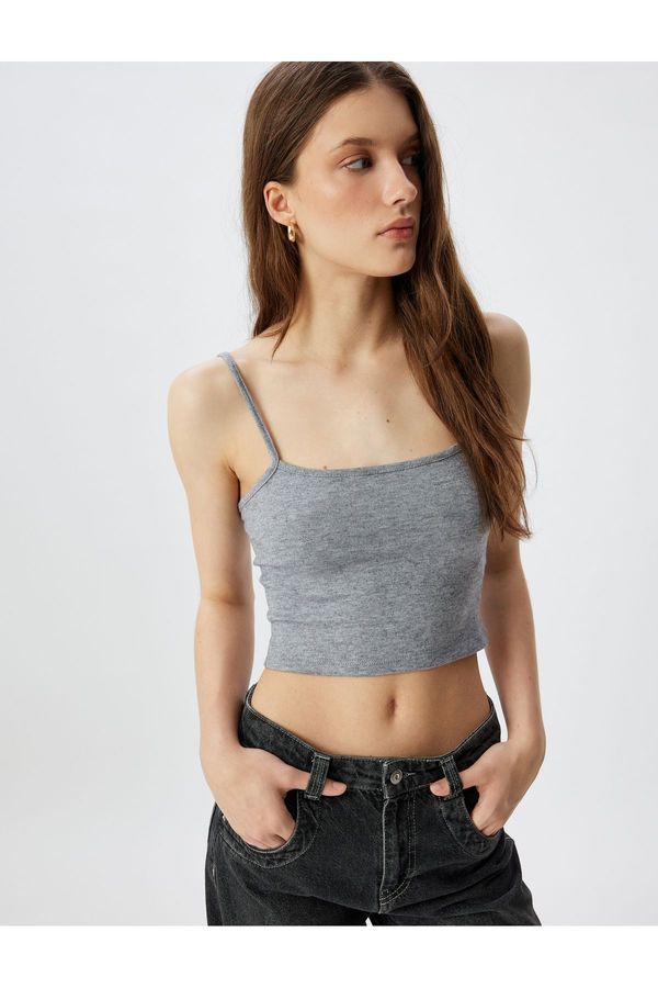 KOTON THIN STRAP SLIM FIT CROP TANK TOP