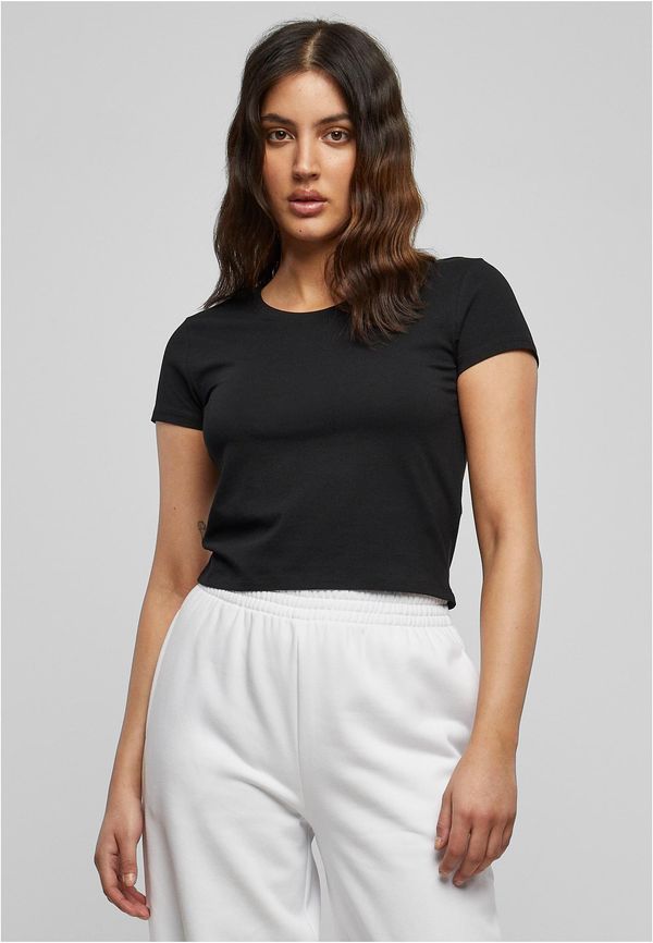 WOMEN'S STRETCH JERSEY CROPPED TEE BLACK