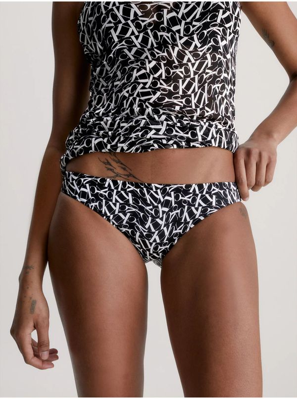 BLACK WOMEN'S PATTERNED BIKINI BOTTOM CALVIN KLEIN UNDERWEAR - WOMEN'S