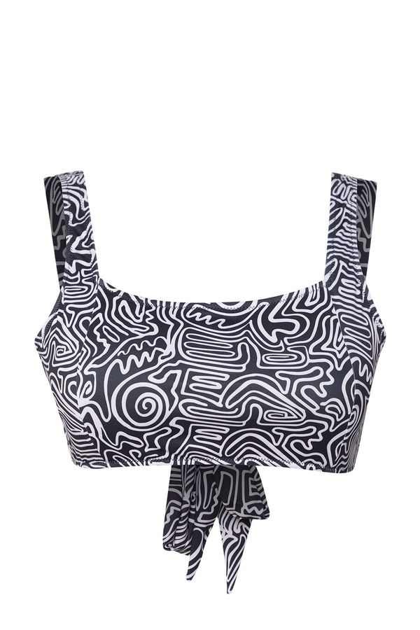 TRENDYOL CURVE MULTICOLORED ANIMAL PATTERNED BACK DETAIL BRALETTE PLUS SIZE BIKINI ABOVE