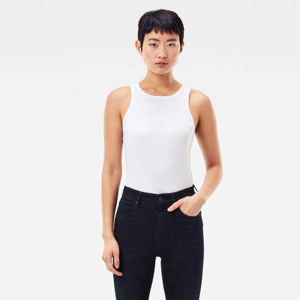 G-STAR TANK TOP - ENGINEERED RIB TANK TOP WHITE