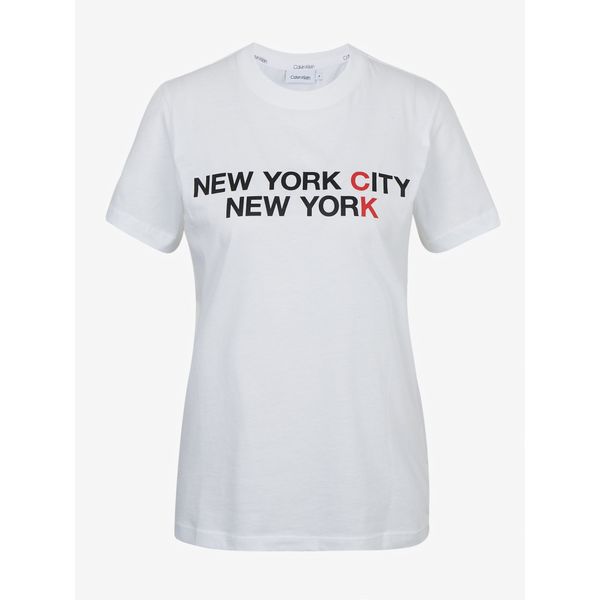 CALVIN KLEIN T-SHIRT LOGO TEXT TEE - WOMEN
