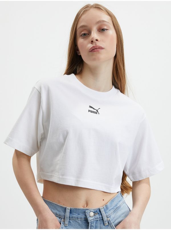 WHITE WOMENS CROP TOP PUMA DARE TO - WOMEN