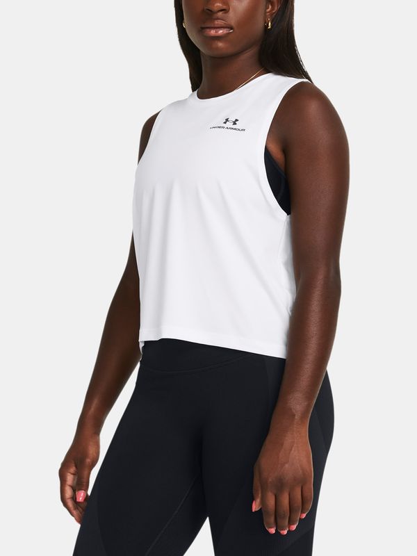 UNDER ARMOUR TANK TOP VANISH ENERGY CROP TANK-WHT - WOMEN