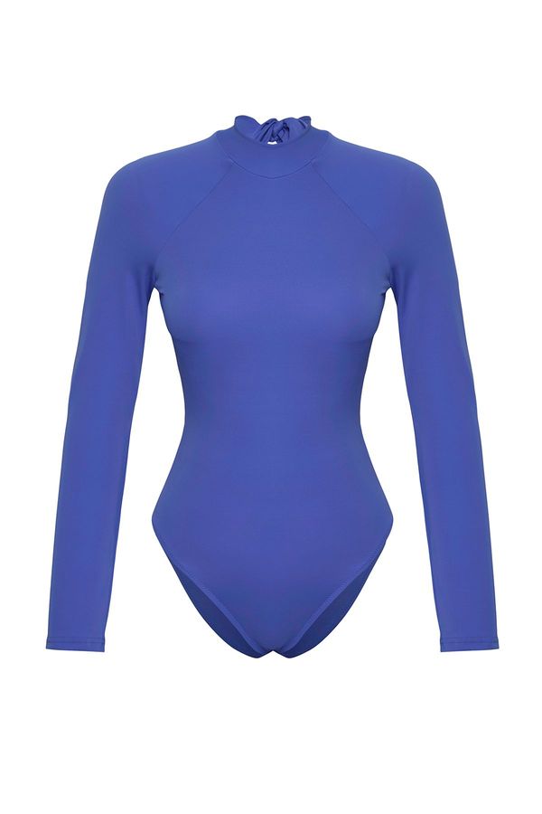 TRENDYOL SAKS*002 PLAIN ROUND BACK LOW-CUT LONG SWIMSUIT