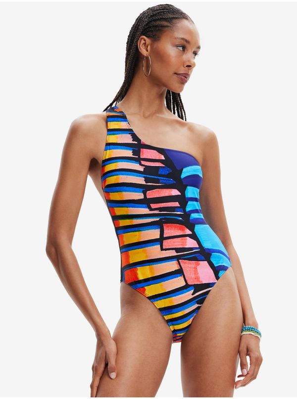 BLACK WOMEN'S STRIPED SWIMSUIT DESIGUAL AMAZONAS - WOMEN