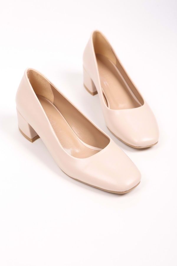 SHOEBERRY WOMEN'S TRIA NUDE SKIN HEELS SHOES