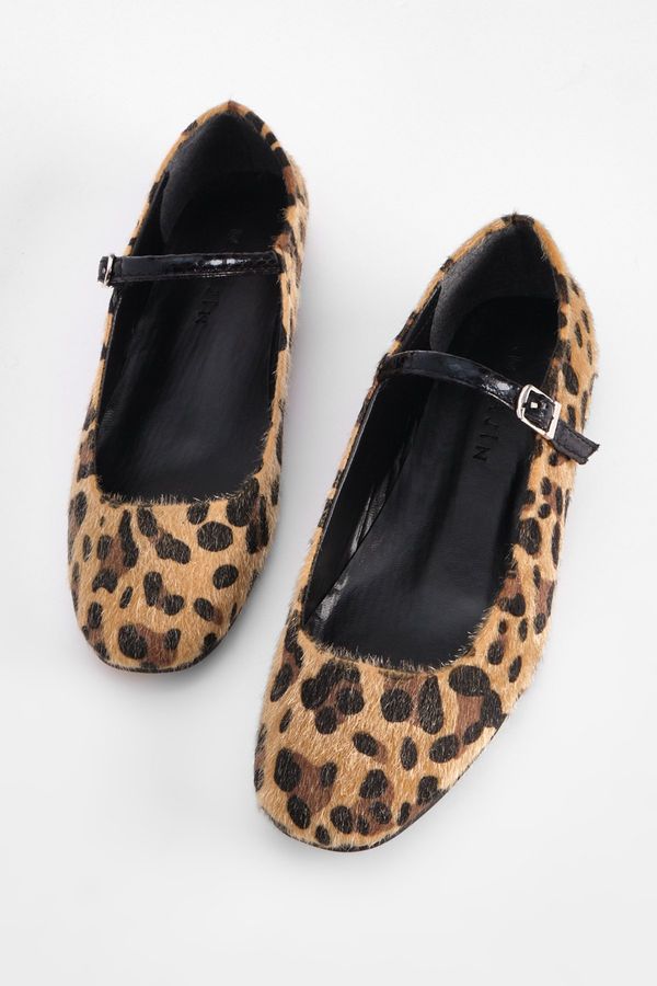 MARJIN WOMEN'S BANDED FLAT SHOES OSELA LEOPARD