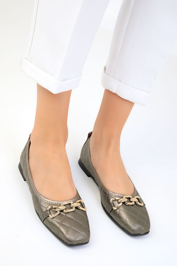 SOHO PLATINUM QUILTED WOMEN'S FLAT FLATS 18841